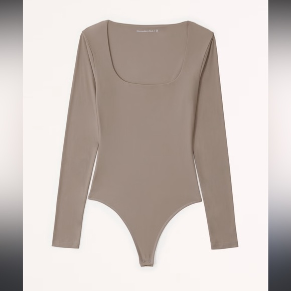 Abercrombie & Fitch | Tops | Abercrombie Soft Matte Seamless Long Sleeve Squareneck Bodysuit ...